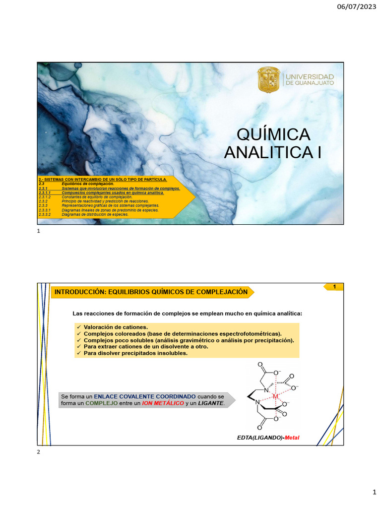 3-Complejación Metal-Ligando | PDF | Ligando | Equilibrio químico