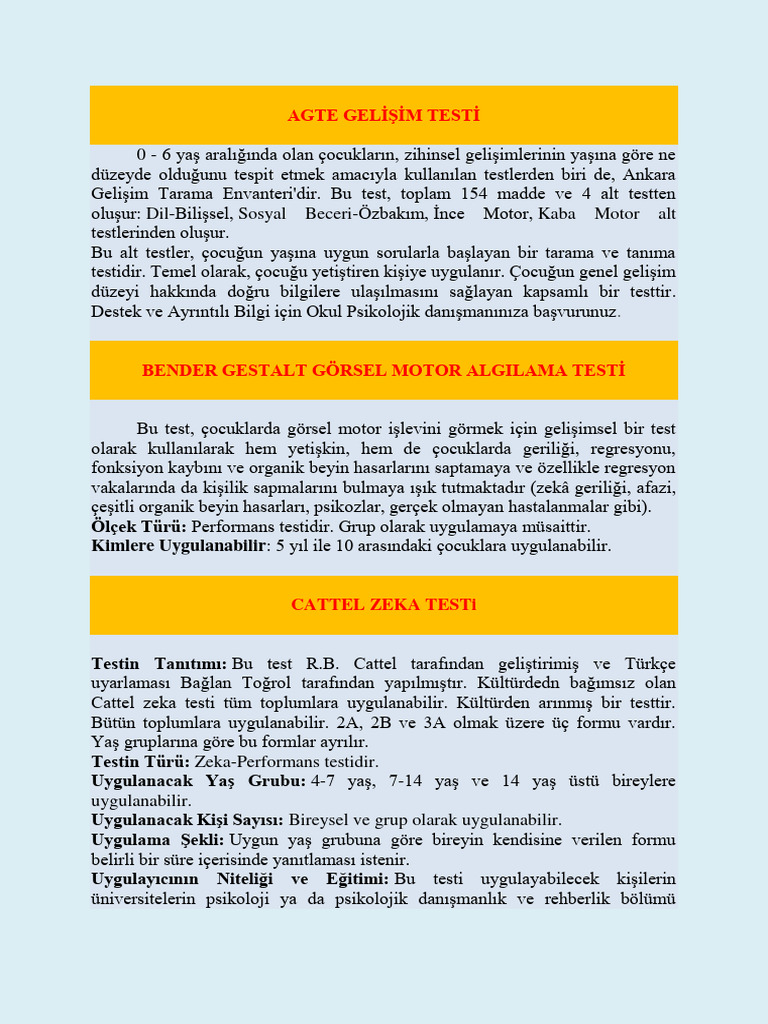Testler | PDF
