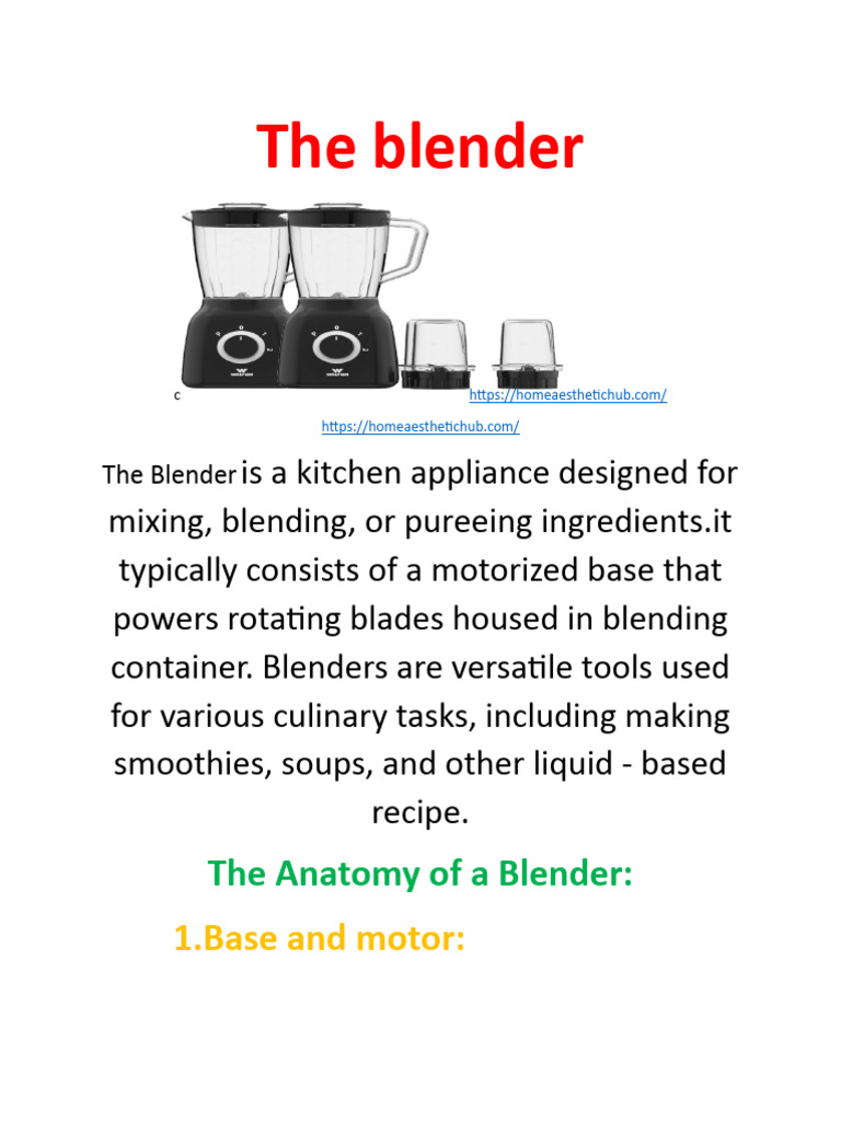 Understanding Blender Types and Uses | PDF | Blender