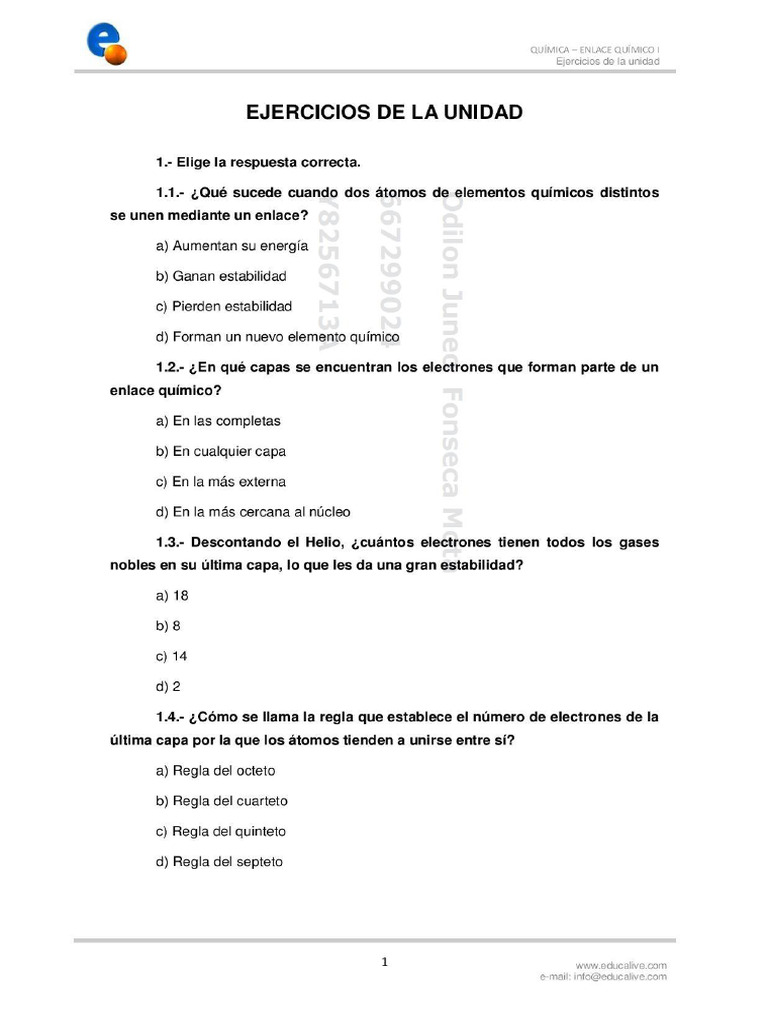 Ejercicios de La Unidad | PDF