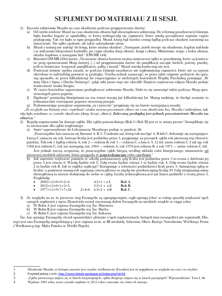 03.suplement Po II Sesji | PDF