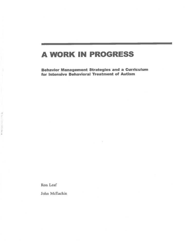 Work in Progress | PDF