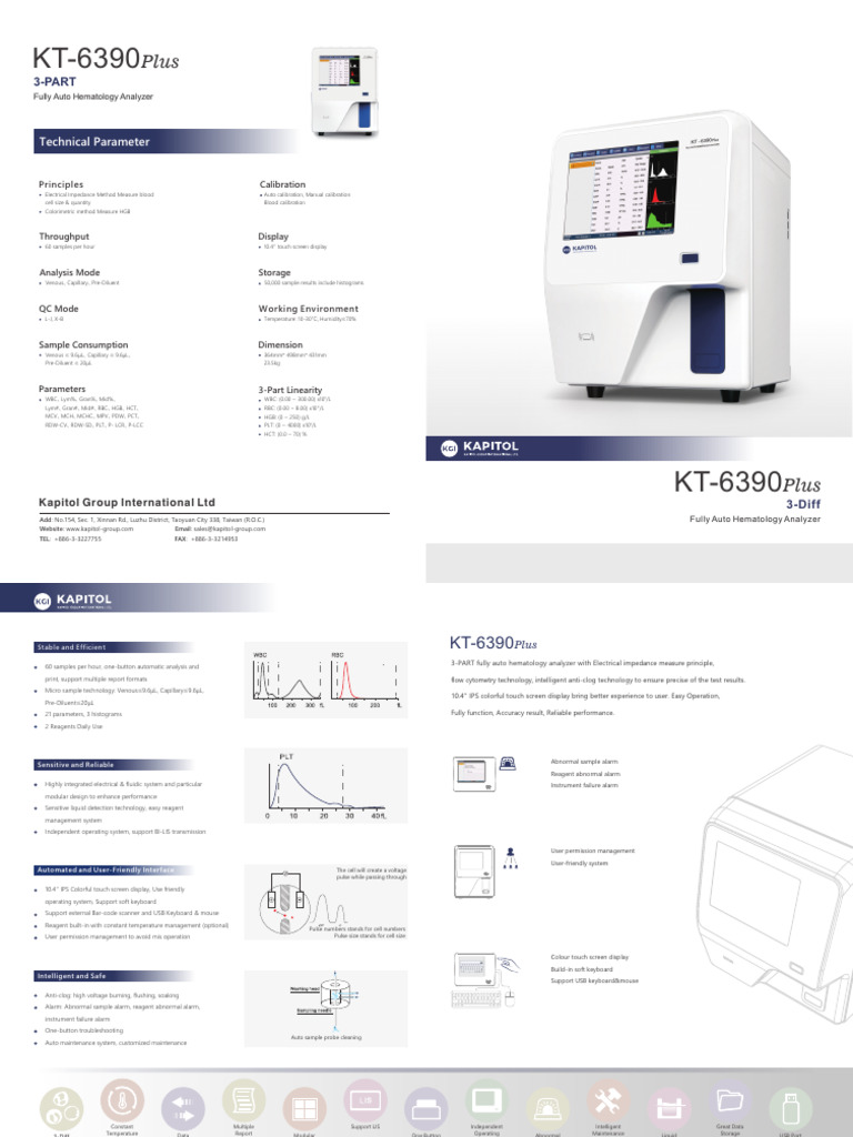 KT-6390Plus Hematology Analyzer Guide | PDF | Computer Keyboard | Usb