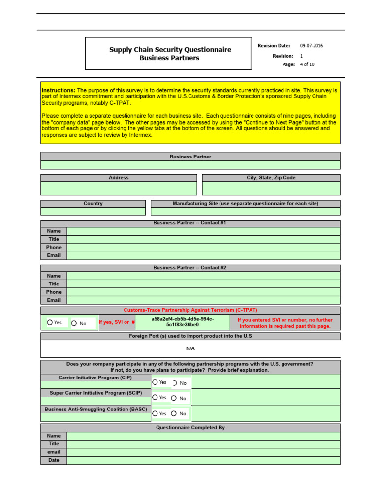 C-TPAT Security Standards Questionnaire | PDF | Physical Security ...