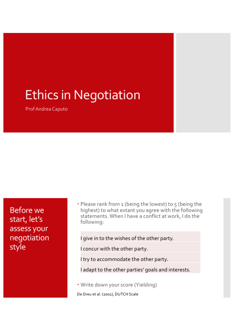 Ethics in Negotiation Styles | PDF | Utilitarianism | Negotiation