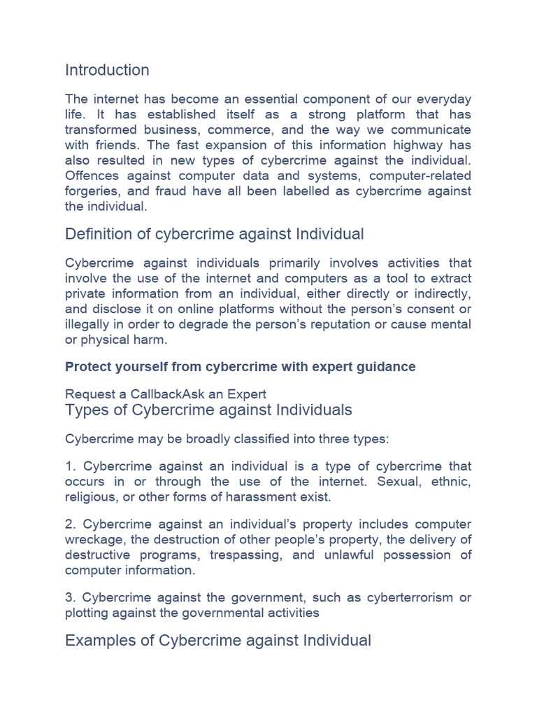 Cyber Crime Individual | Download Free PDF | Cybercrime | Ransomware