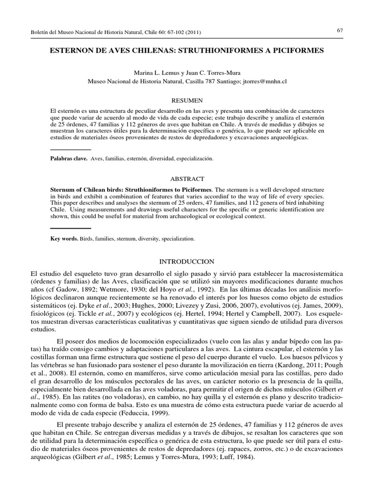 La Quilla | PDF | Aves | Sistema musculoesquelético