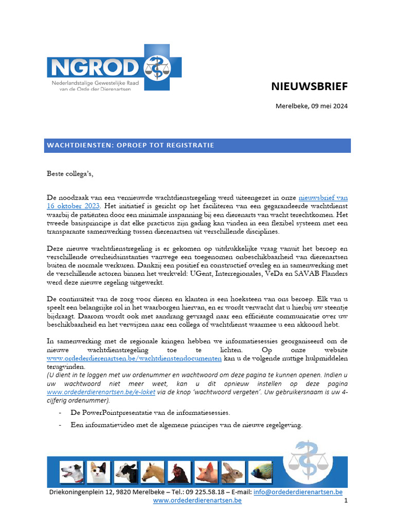 Nieuwsbrief Uitrol Wachtdientsen 2024 | PDF