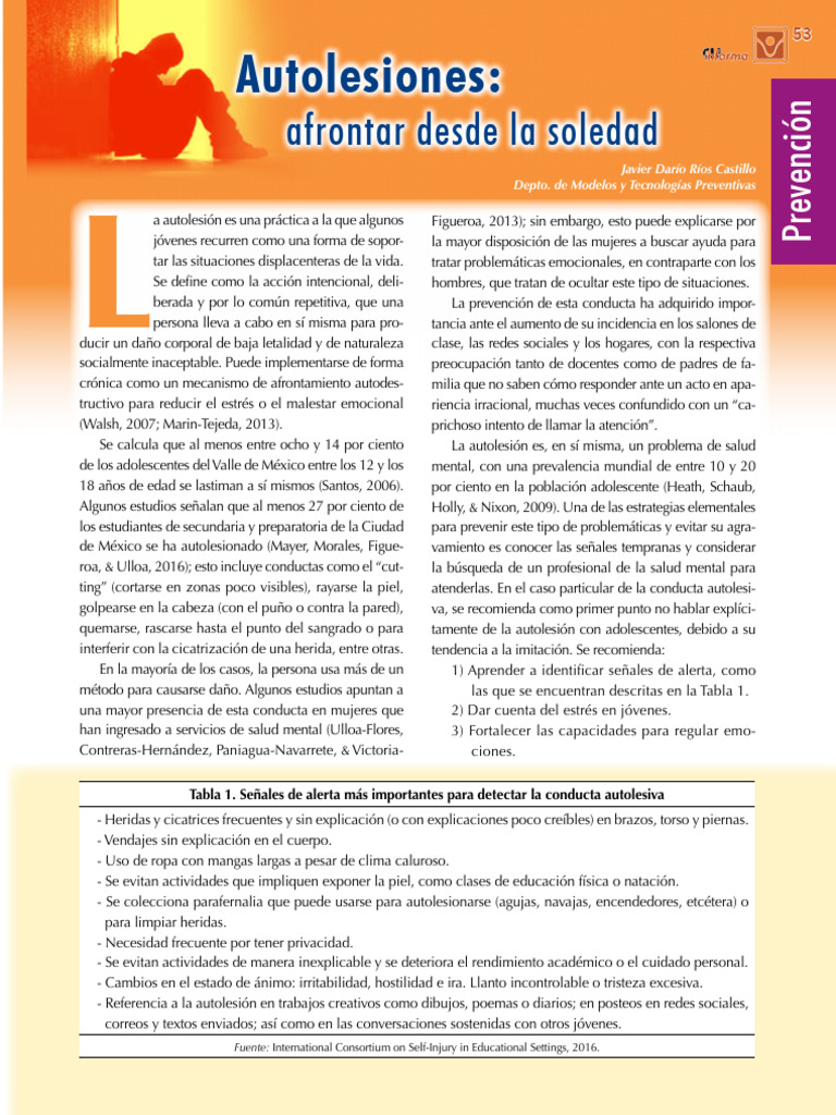 Señales de Autolesión en Adolescentes | PDF | Suicidio | Las emociones