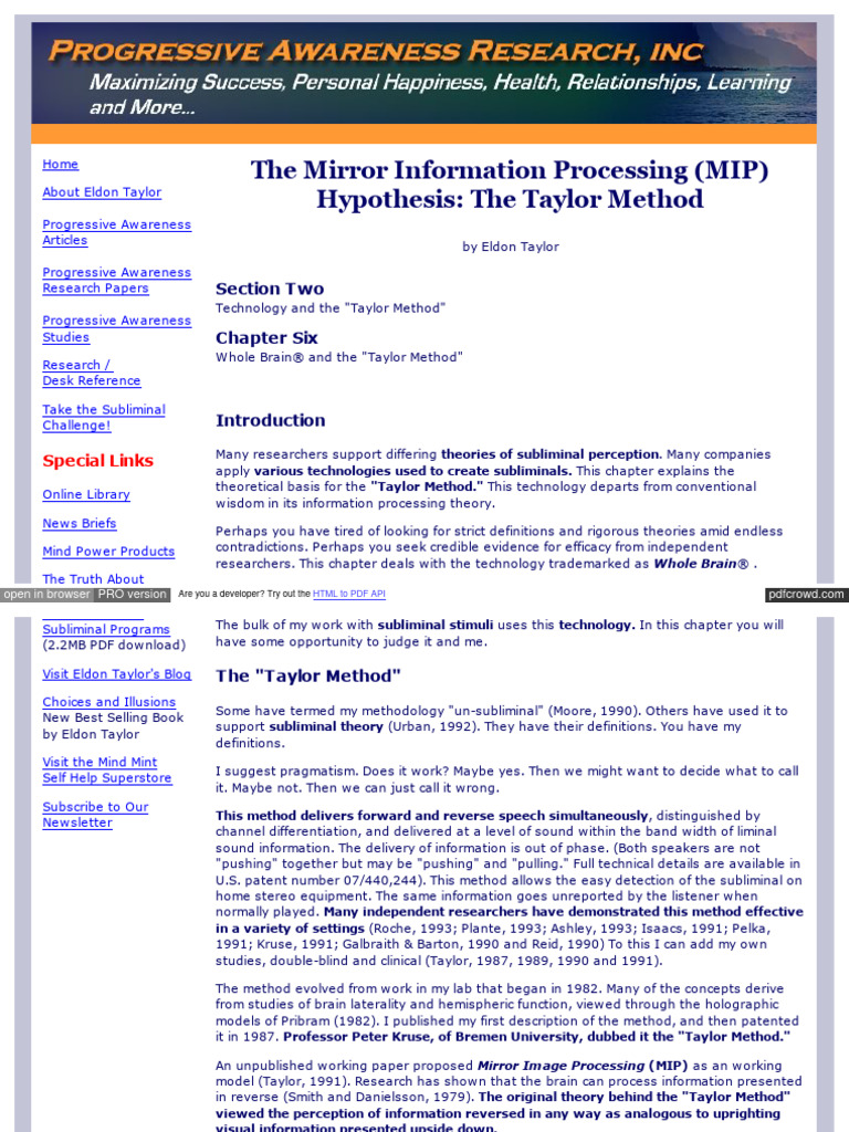 Mirrored Information Processing | PDF | Holography | Dyslexia