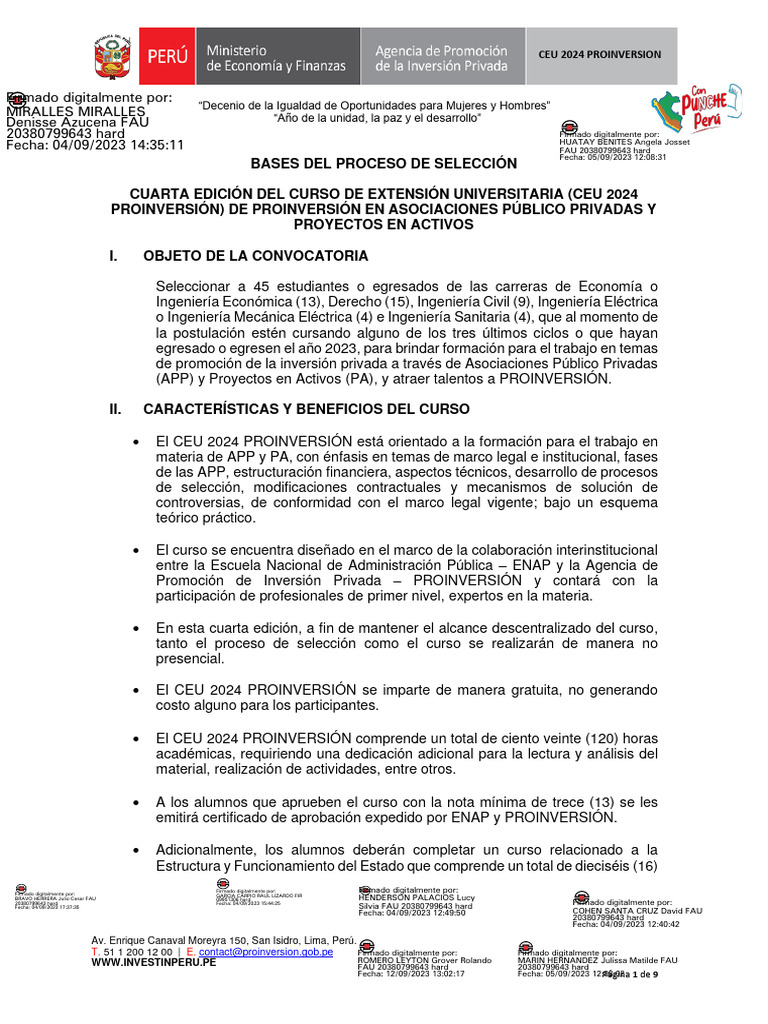 Bases CEU 2024 PROINVERSION | PDF | Ingeniería