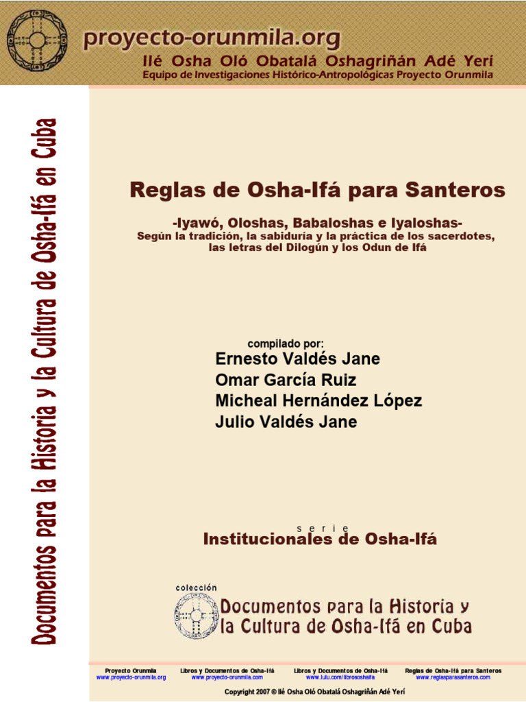 Reglas De Osha Ifa Para Santeros Copyrig Pdf Padrino