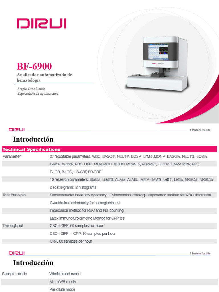 Presentación BF-6900CRP Español | PDF | Leucocito | Sangre