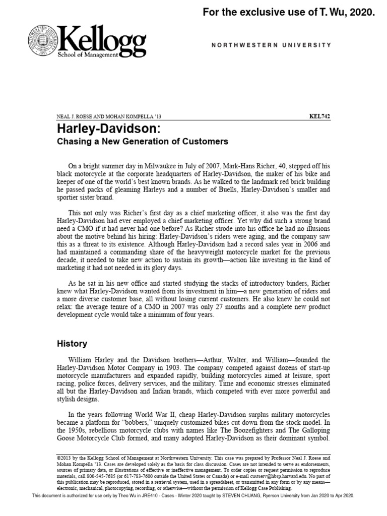 Harley-Davidson Case | Download Free PDF | Harley Davidson | Motorcycle