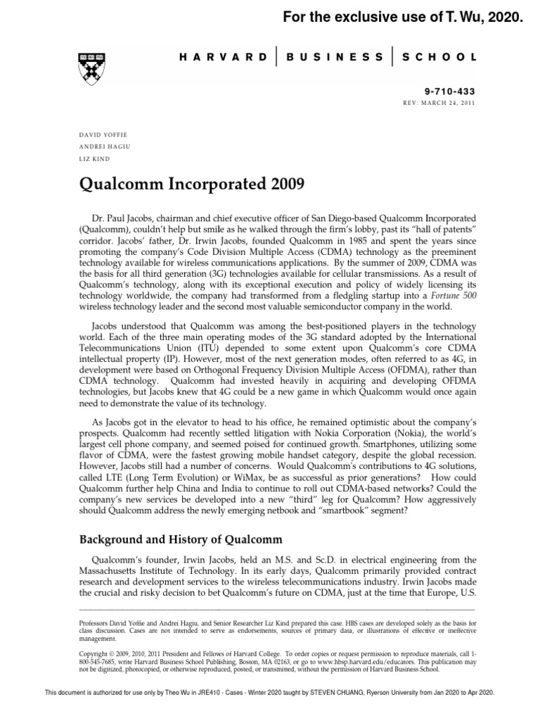 Qualcomm Case | PDF | Wi Max | Lte (Telecommunication)