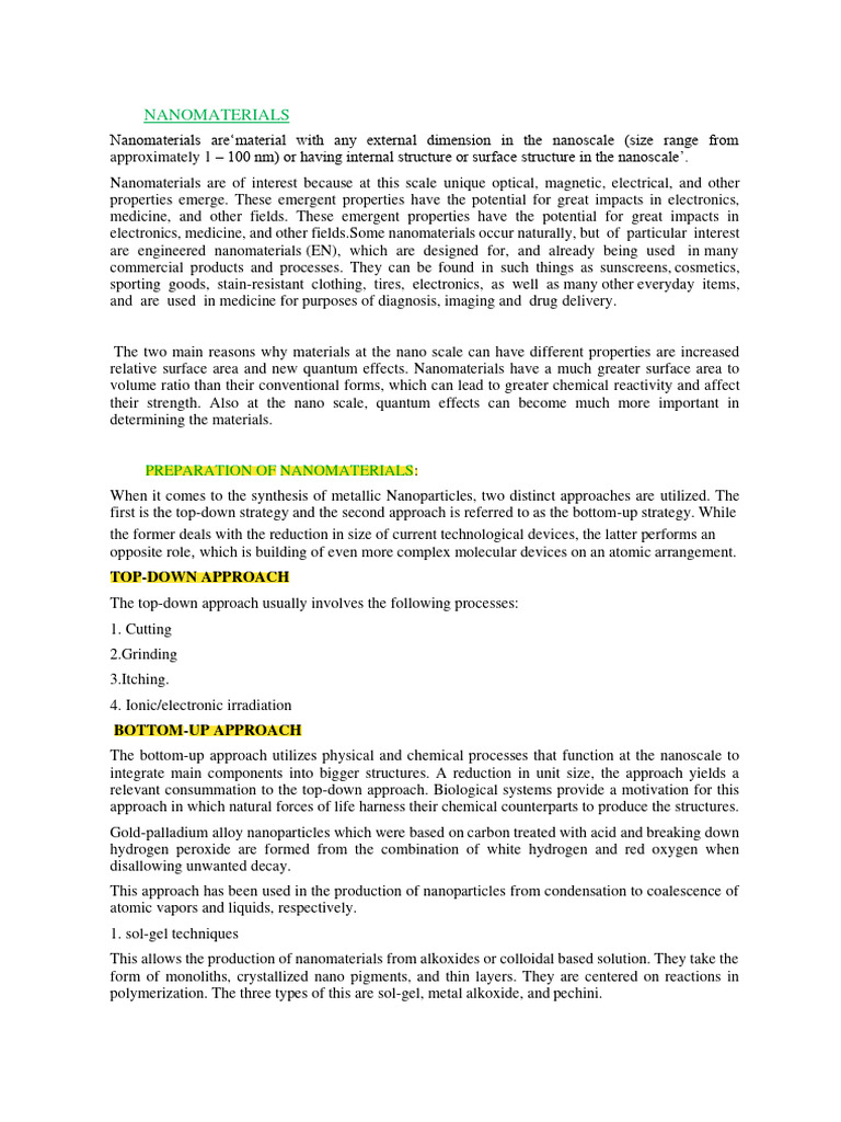 NANOMATERIALS | PDF | Carbon Nanotube | Nanomaterials