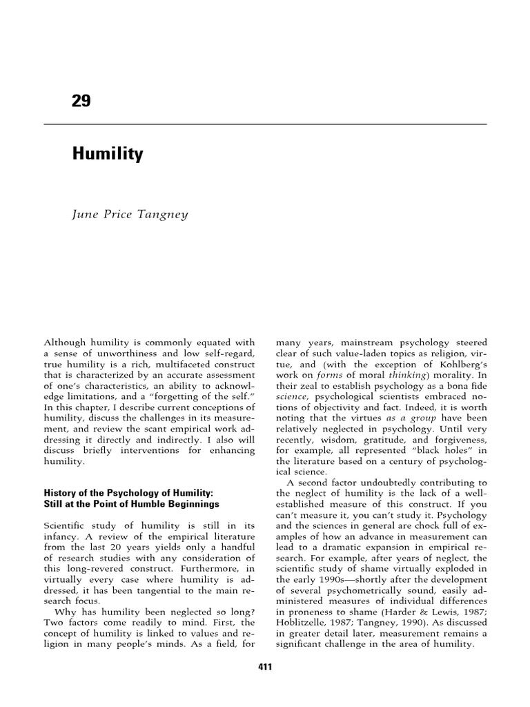 Humility Cap. 29 | PDF | Humility | Self Esteem