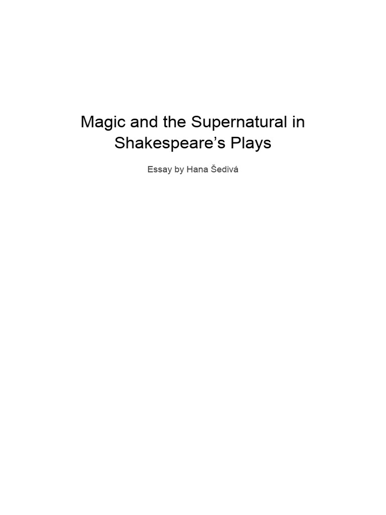 Hana Šedivá - Magic in Shakespeare | PDF | A Midsummer Night's Dream ...