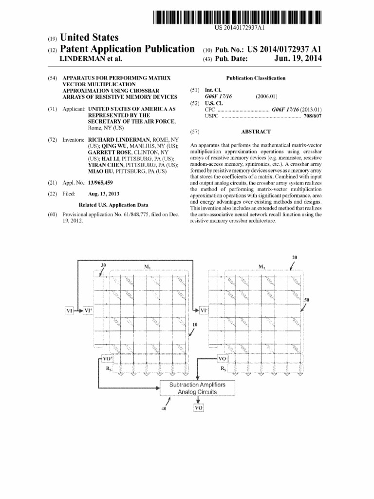 Performing Matrix Vector Multiplication Approximation Using Crossbar Arrays of Resistive Memory ...