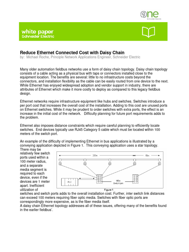 WP Lower Ethernet Cost With Daisy Chain | PDF | Network Topology | Ethernet