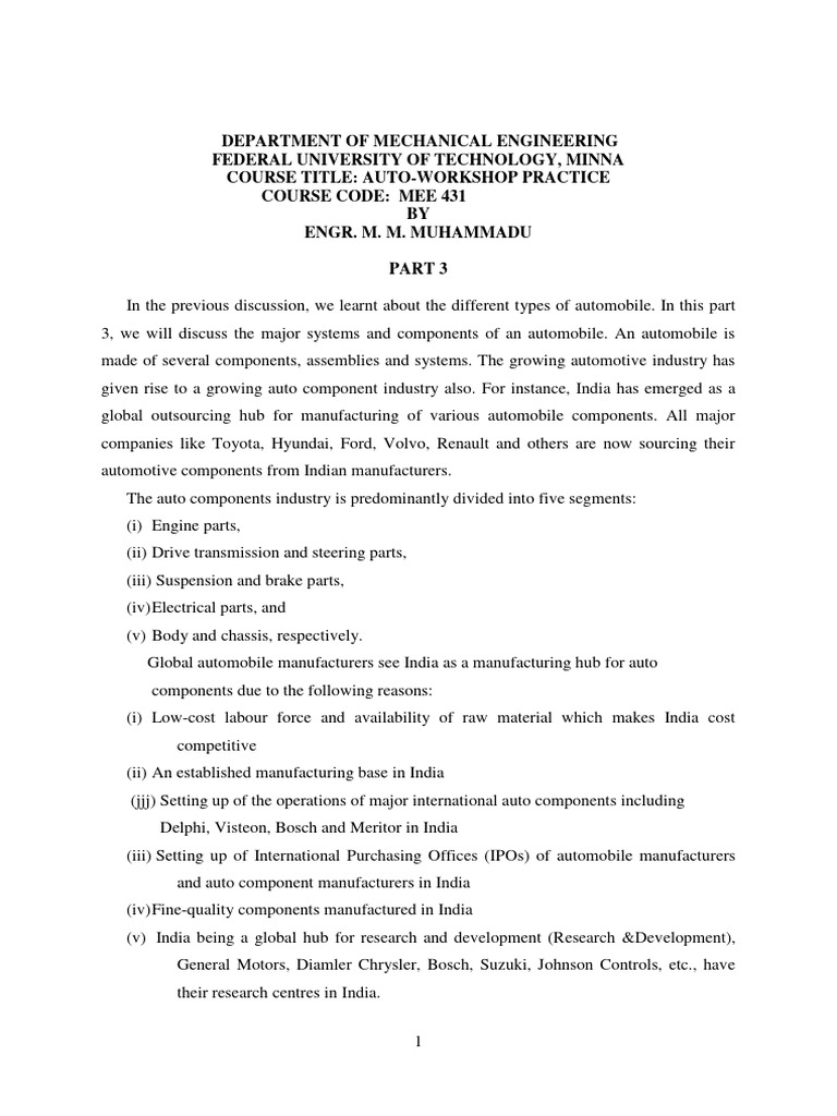 MEE 431 Part 3 | PDF | Internal Combustion Engine | Axle