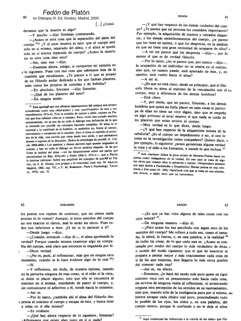 Platón - Fedon (seleccion) | PDF | Verdad | Alma Platón - Fedon (seleccion) | PDF | Verdad | Alma