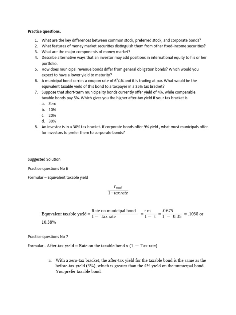 Chapter 2 Practice Questions | PDF | Finance & Money Management
