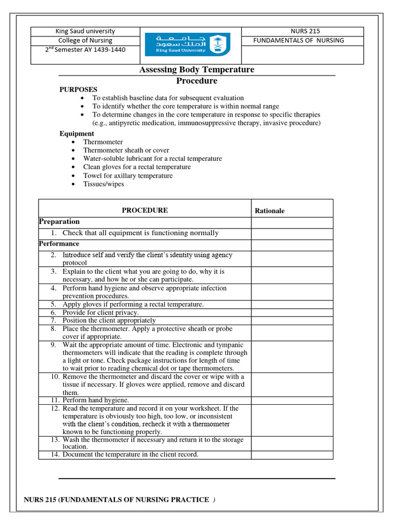 Assessing Body Temperature Pulse and Respiration | PDF | Breathing ...