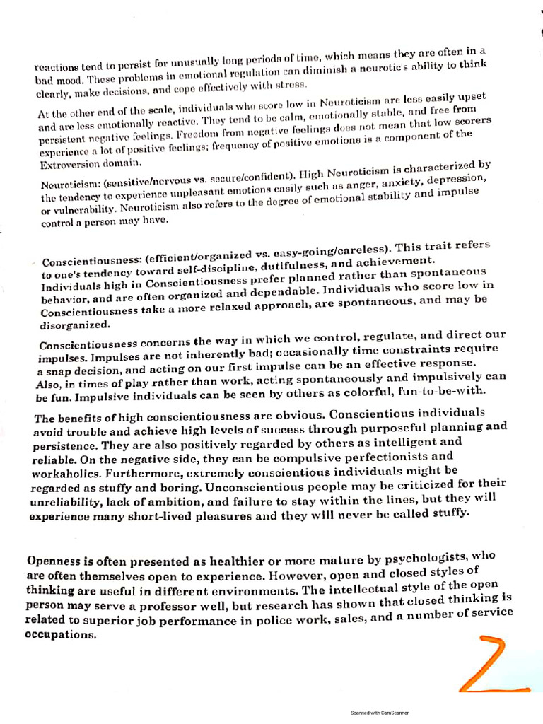 Personality Handout | PDF