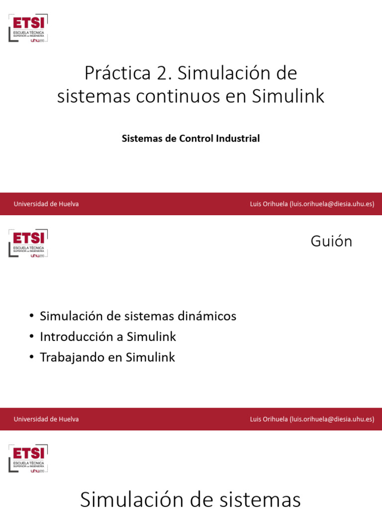 P2. Simulación de Sistemas Continuos-Simulink | PDF | Sistema dinamico | Ecuaciones