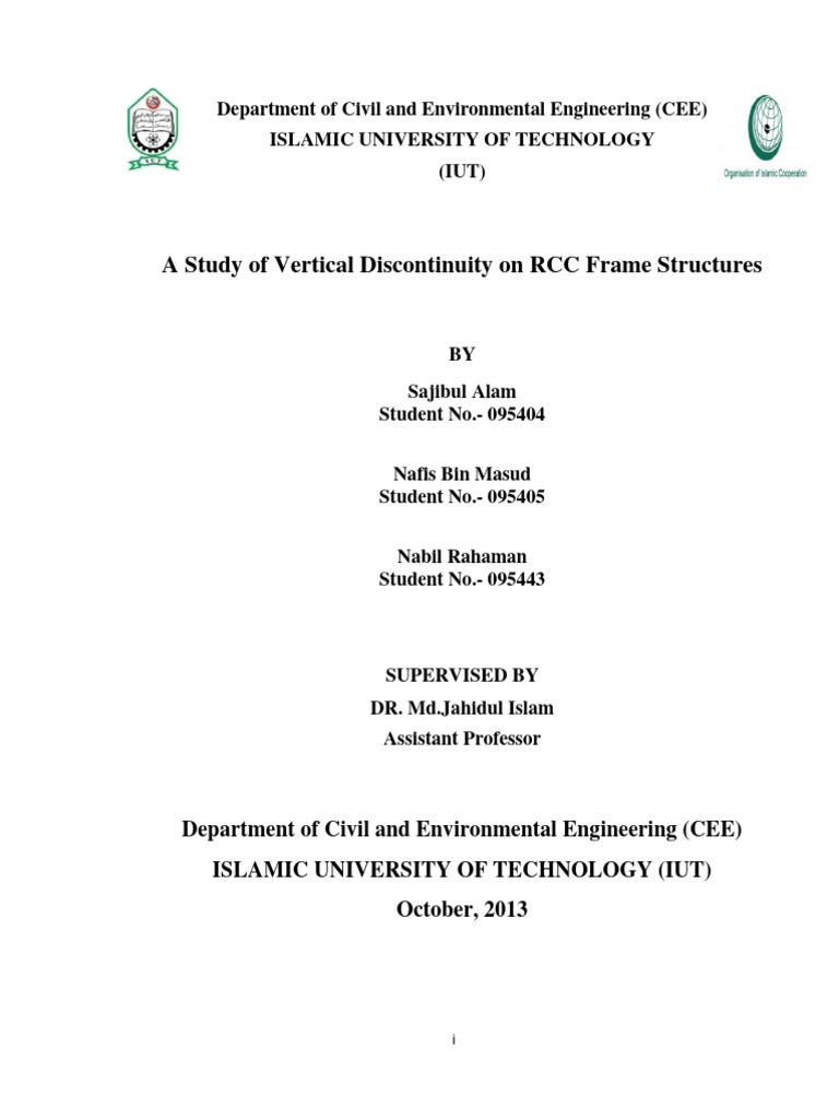 1 A Study of Vertical Discontinuity On RCC Frame Structures | PDF | 3 D ...
