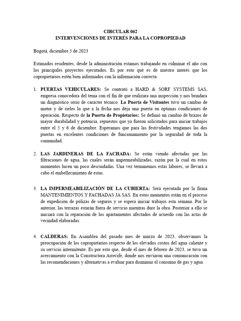 Circular General 062 | PDF