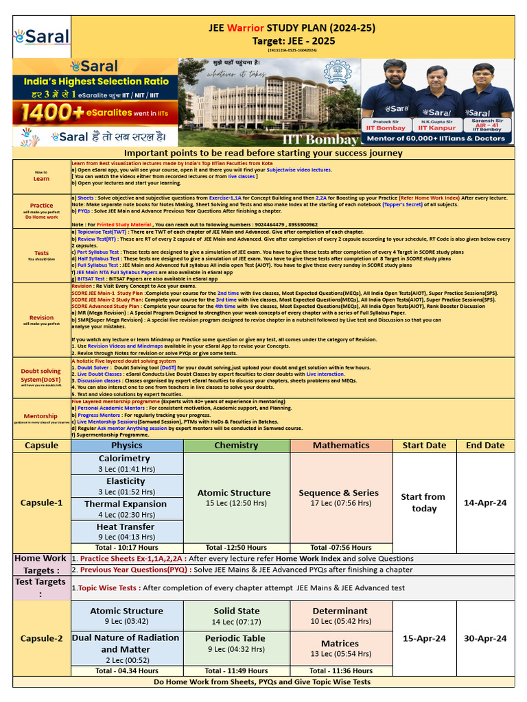 JEE Warrior 2025 | PDF | Mentorship