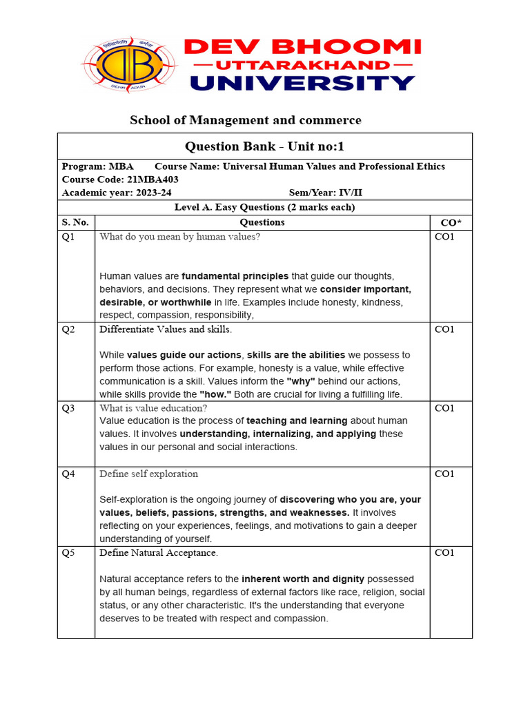 Question Bank of UHVPE (1) Sessional Solved | PDF | Motivational ... Question Bank of UHVPE (1) Sessional Solved | PDF | Motivational ...