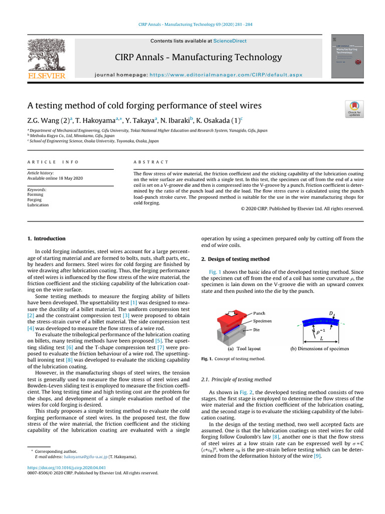 a testing method of cold forging performance of steel wires | PDF ...