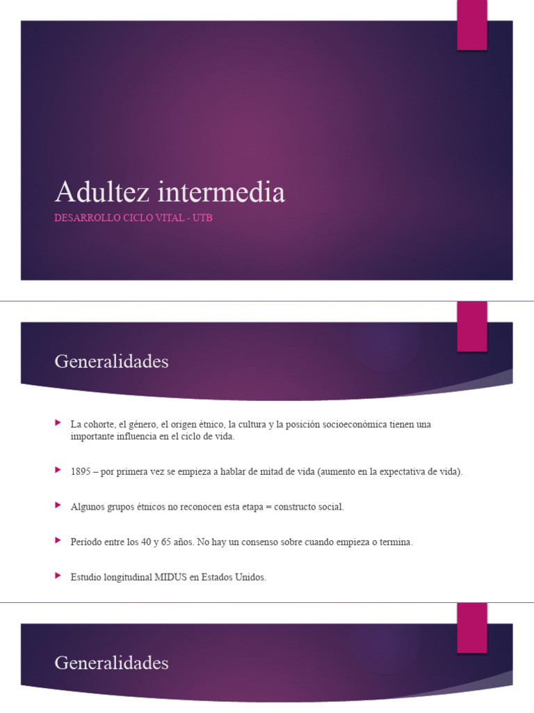 Adultez Intermedia | PDF | Adultos | Menopausia