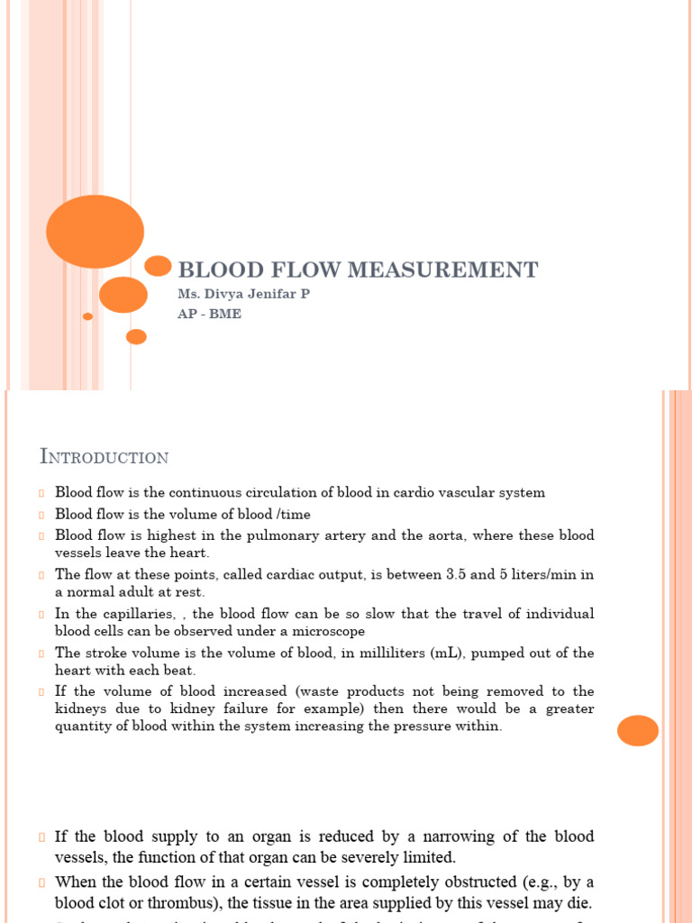 Blood Flow Measurement | PDF | Flow Measurement | Heart