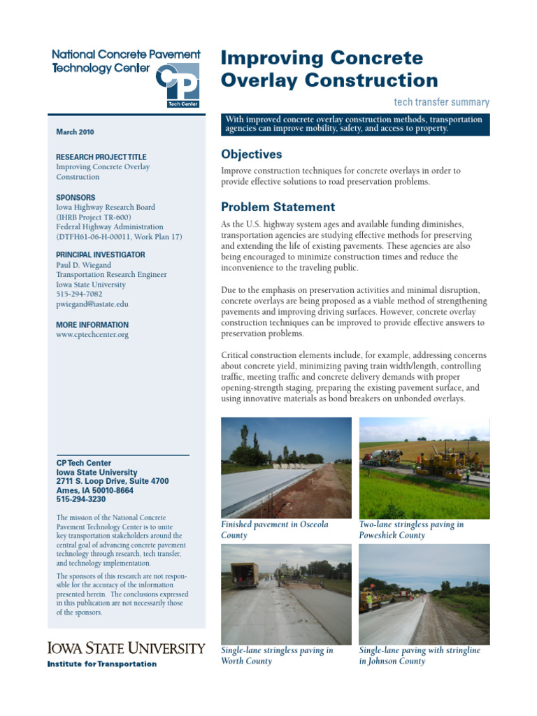 9-Improving Concrete Overlays | PDF | Road Surface | Concrete