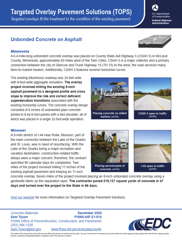 11-Tops Concrete Overlays | PDF | Road Surface | Concrete