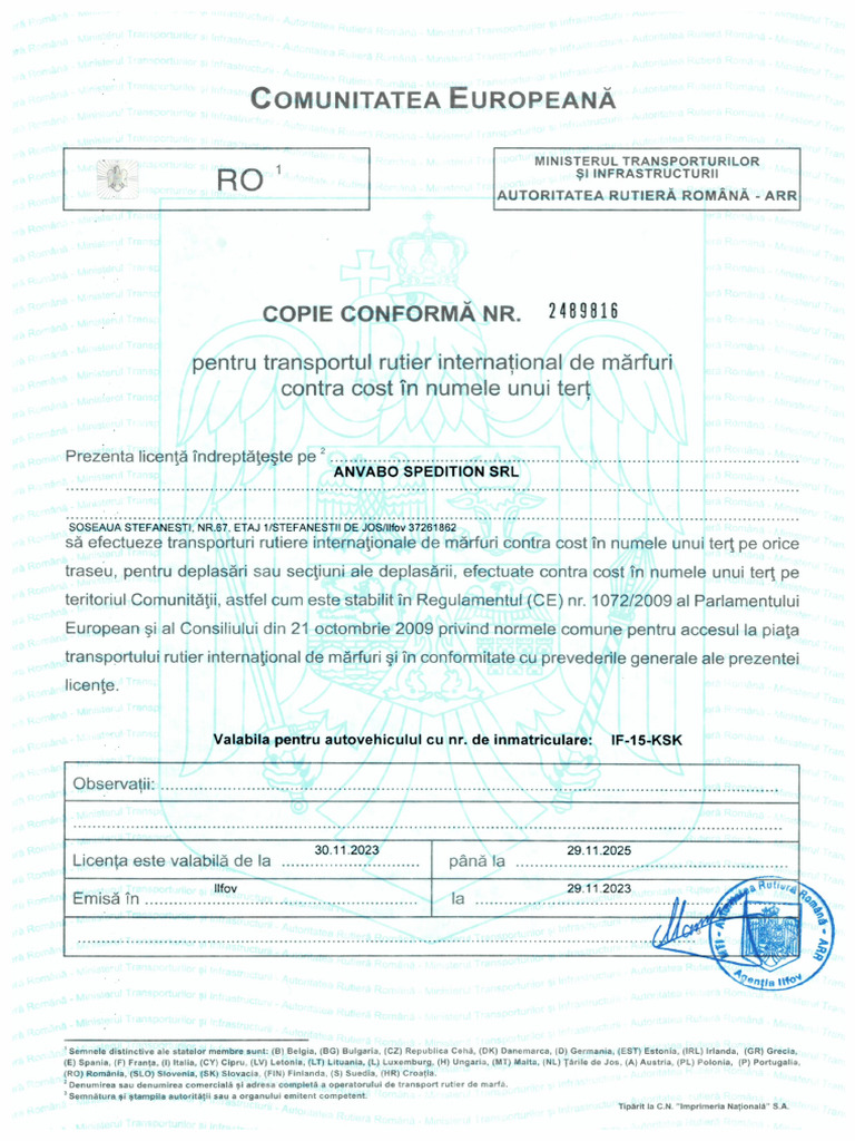 Copie Conforma if 15 Ksk | PDF