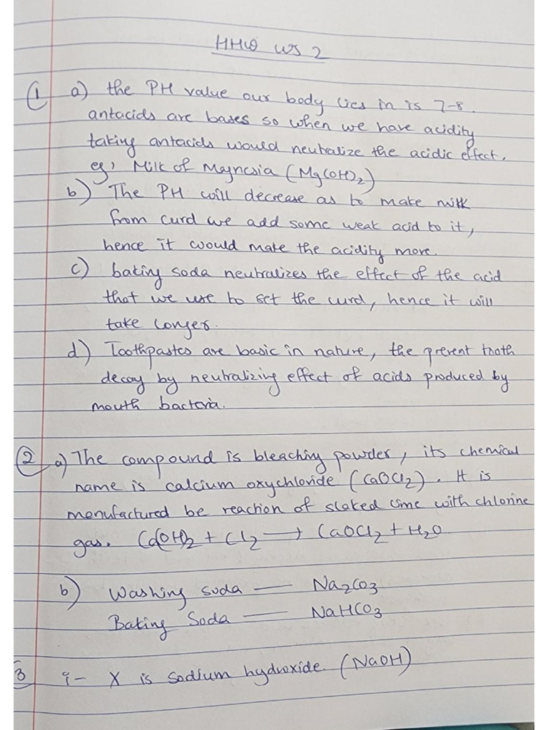 Chemistry Worksheet HHW 2 | PDF