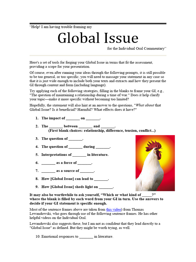 G11 G12 Global Issue Framing Tool - 2021 - AS - The One With The Rooster | PDF