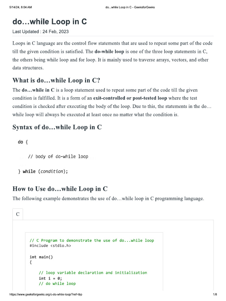 Do While Loop | PDF