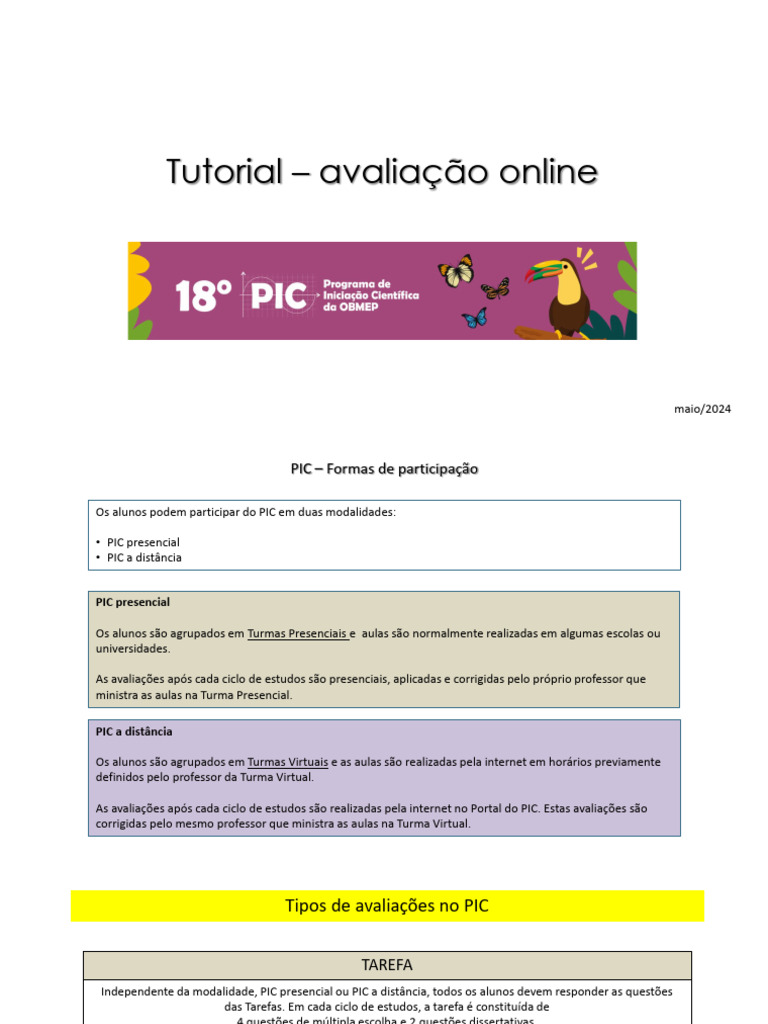 Tutorial 3 Avaliacao Online | PDF | Carreira e Crescimento | Computadores
