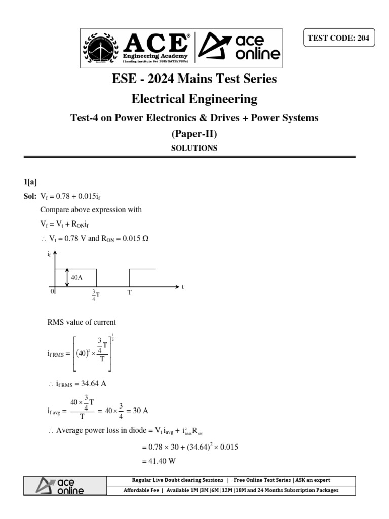 Ee - Test 04 Sol | PDF | High Voltage Direct Current | Electromagnetism