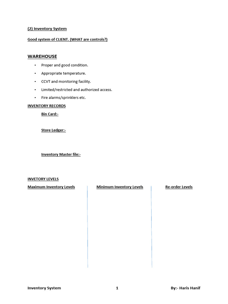 6) Inventory System | PDF | Inventory | Warehouse