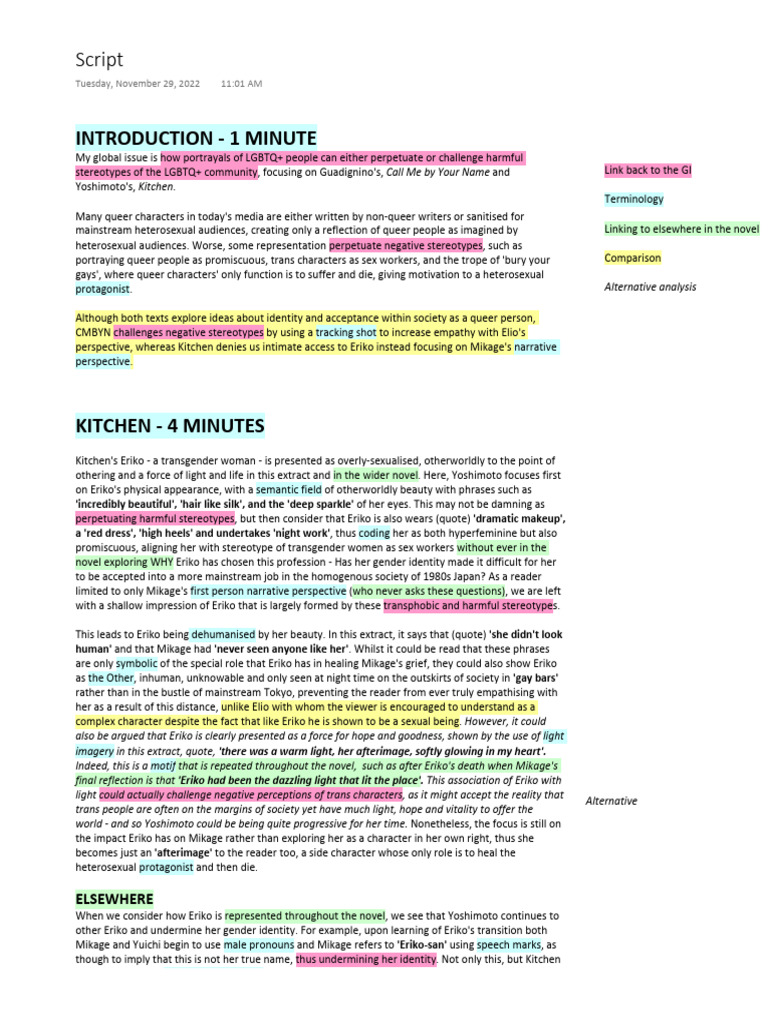 SOO IO Script | PDF | Transgender | LGBTQIA+ Studies