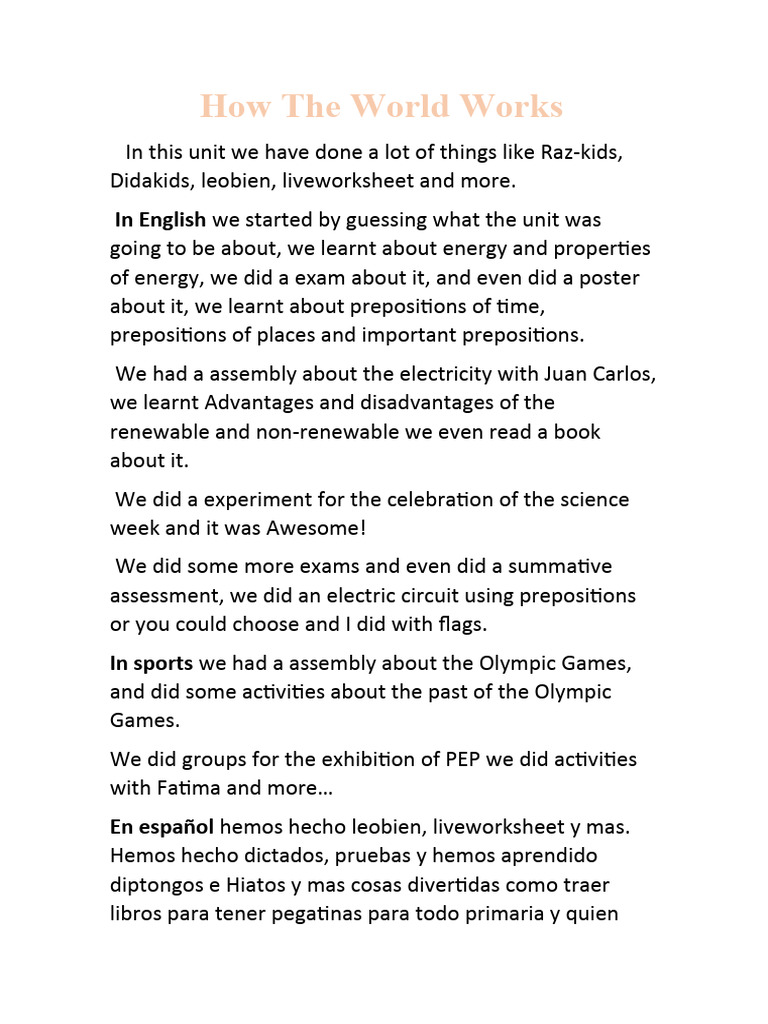 How The World Works | PDF | Human Communication | Behavior Modification