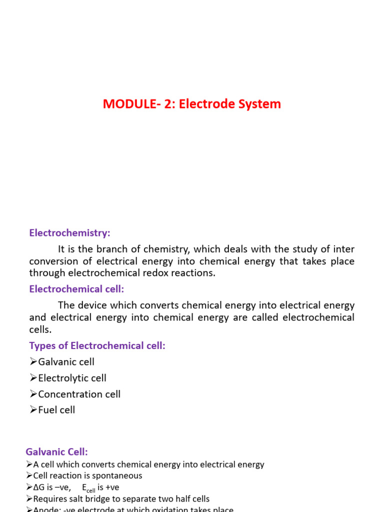 Overview of Electrochemical Electrode Systems | PDF | Electrochemistry ...