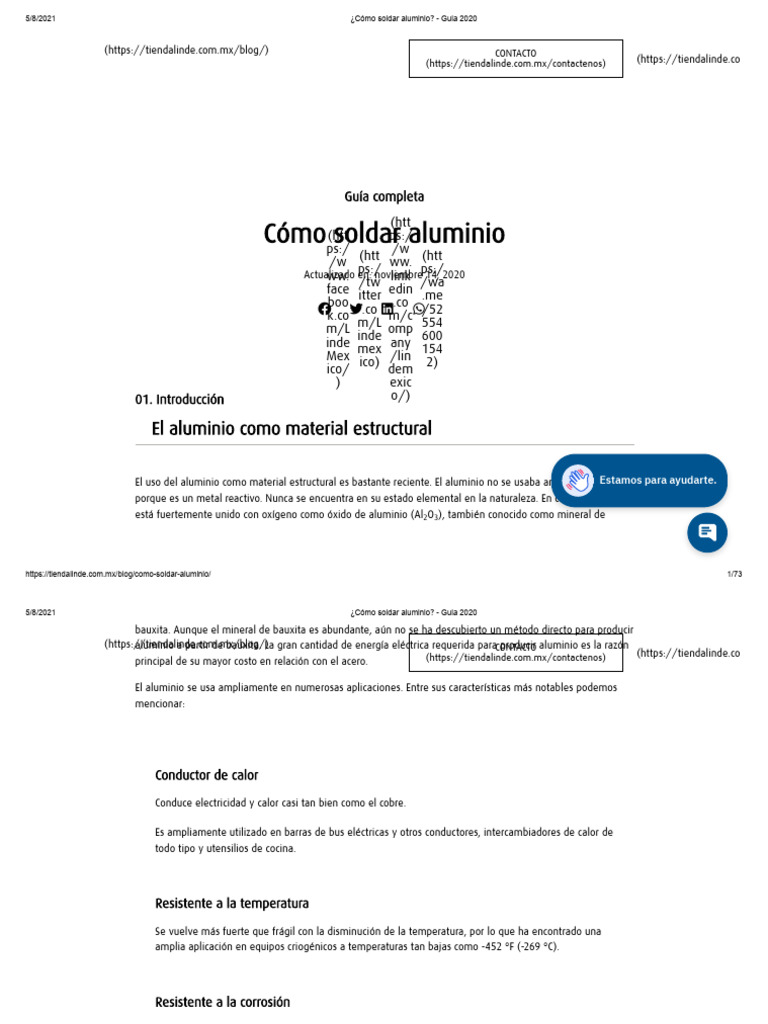 ¿Cómo Soldar Aluminio - Guia 2020 | PDF | Aleación | Construcción